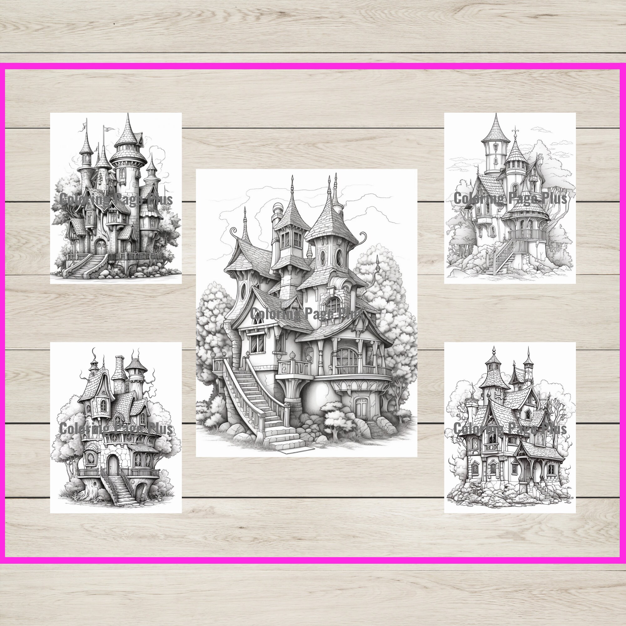 35 Enchanted Fairy Houses Coloring Book Printable PDF Fairy - Etsy