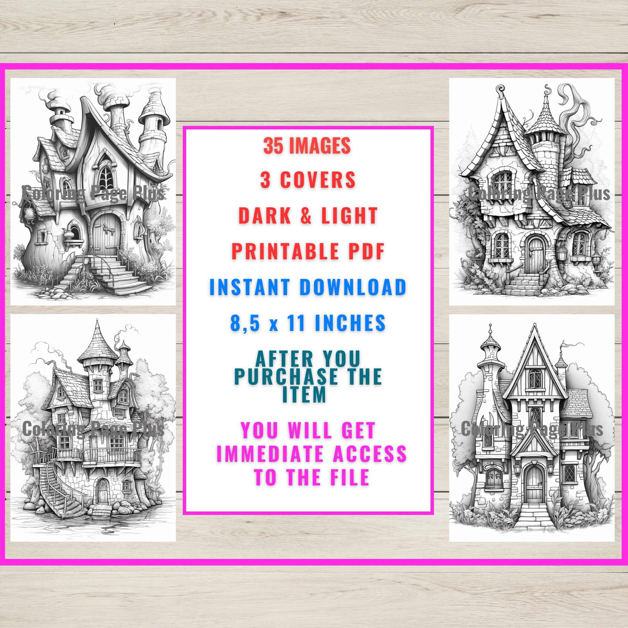 35 Enchanted Fairy Houses Coloring Book Printable PDF Fairy - Etsy