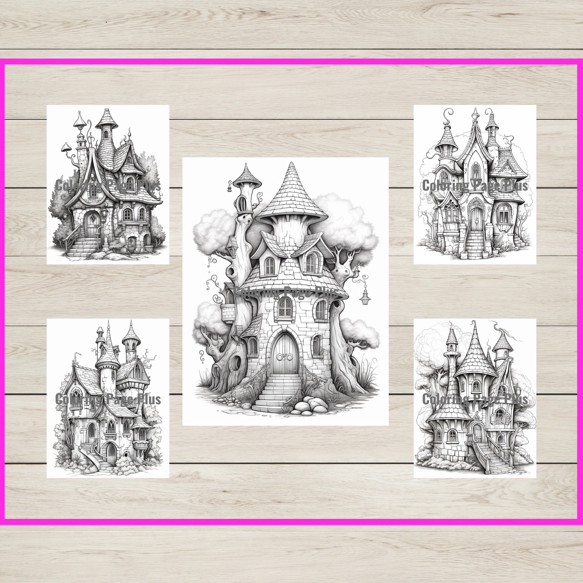 35 Enchanted Fairy Houses Coloring Book Printable PDF Fairy - Etsy