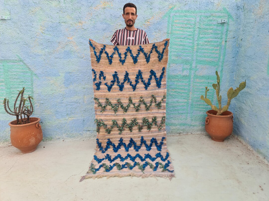 3x6,2 Ft Tapis Marocain Vintage Rouge Boucherouite 94x190 Cm, Tapis ...