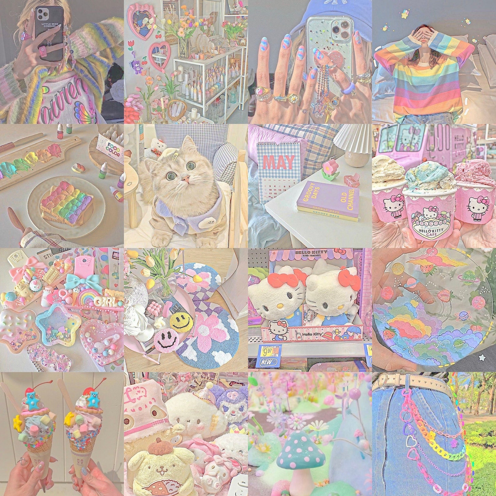 Kidcore Vintage Posters Aesthetic Wall Collage Kit Kids Indie - Etsy