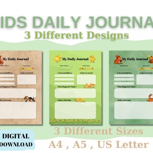 Kids Daily Journal | Printable Kids Journal | Journal Pages | Diary for ...