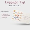 Editable Luggage Tag Template. Travel Itinerary. Digital Editable ...