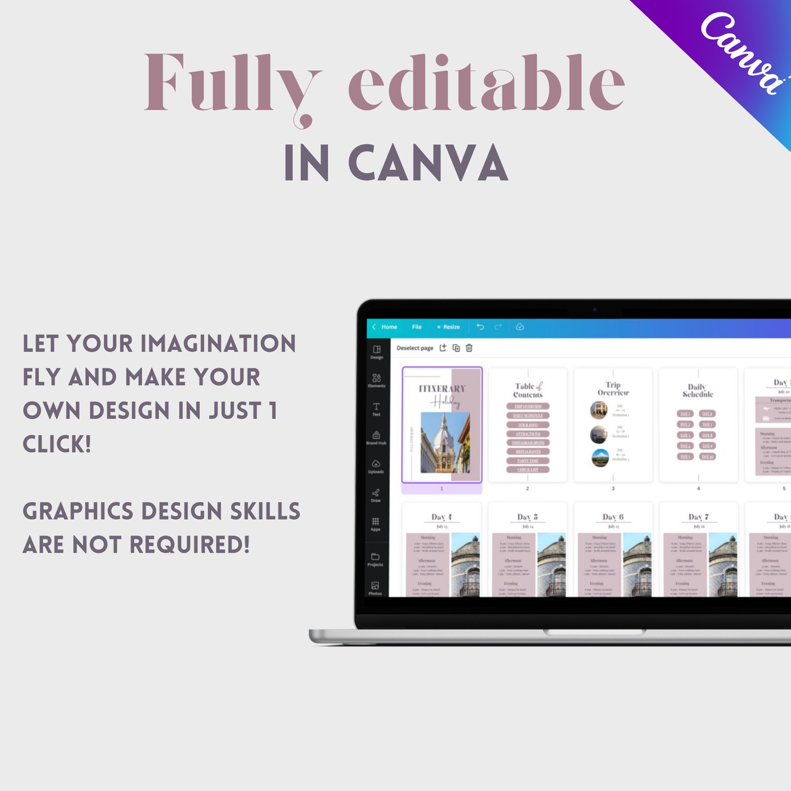 Editable Holiday Travel Itinerary Mobile & iPad Template. Travel ...