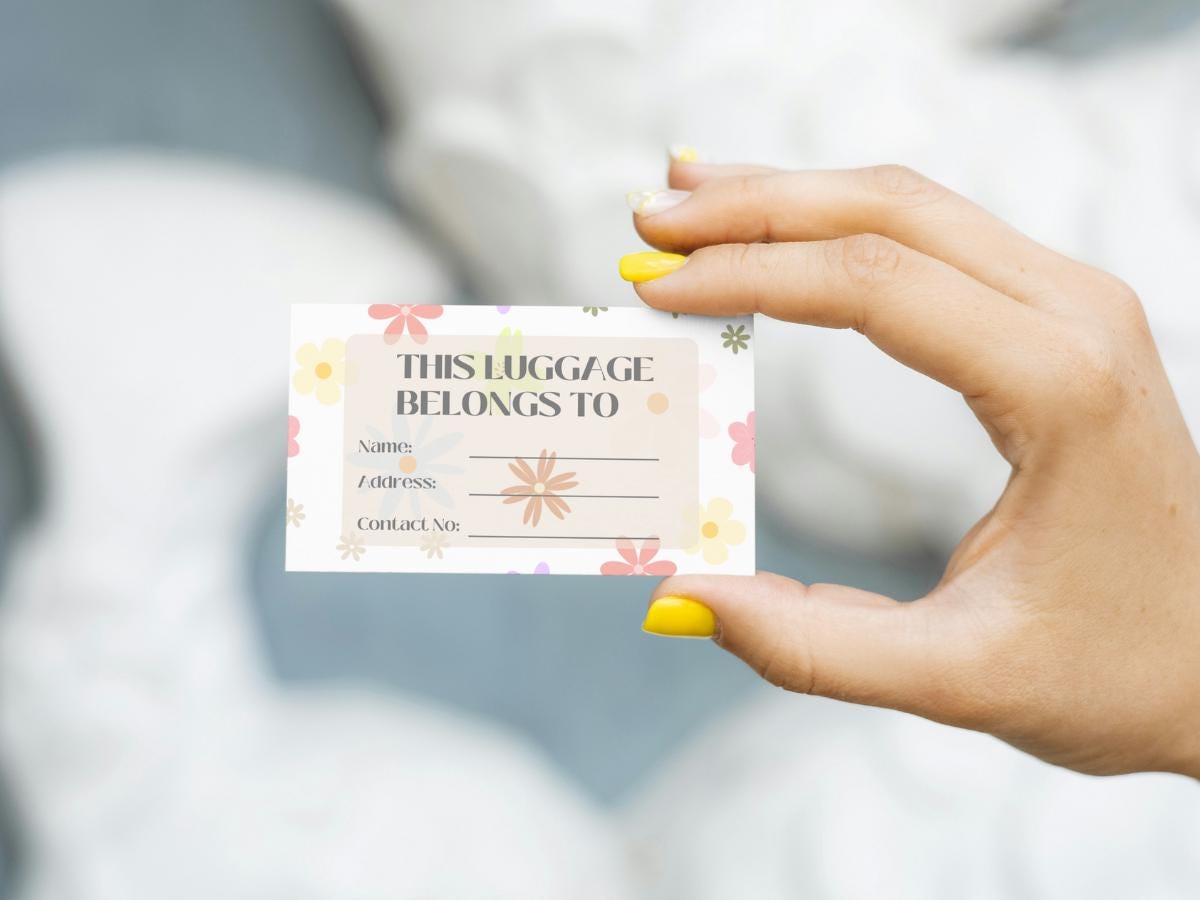 Editable Printable Luggage Tag Template. Travel Itinerary. Digital ...