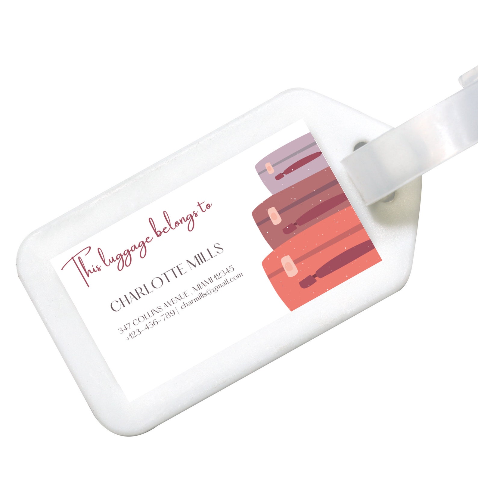 Editable Luggage Tag Template. Travel Itinerary. Digital Editable ...