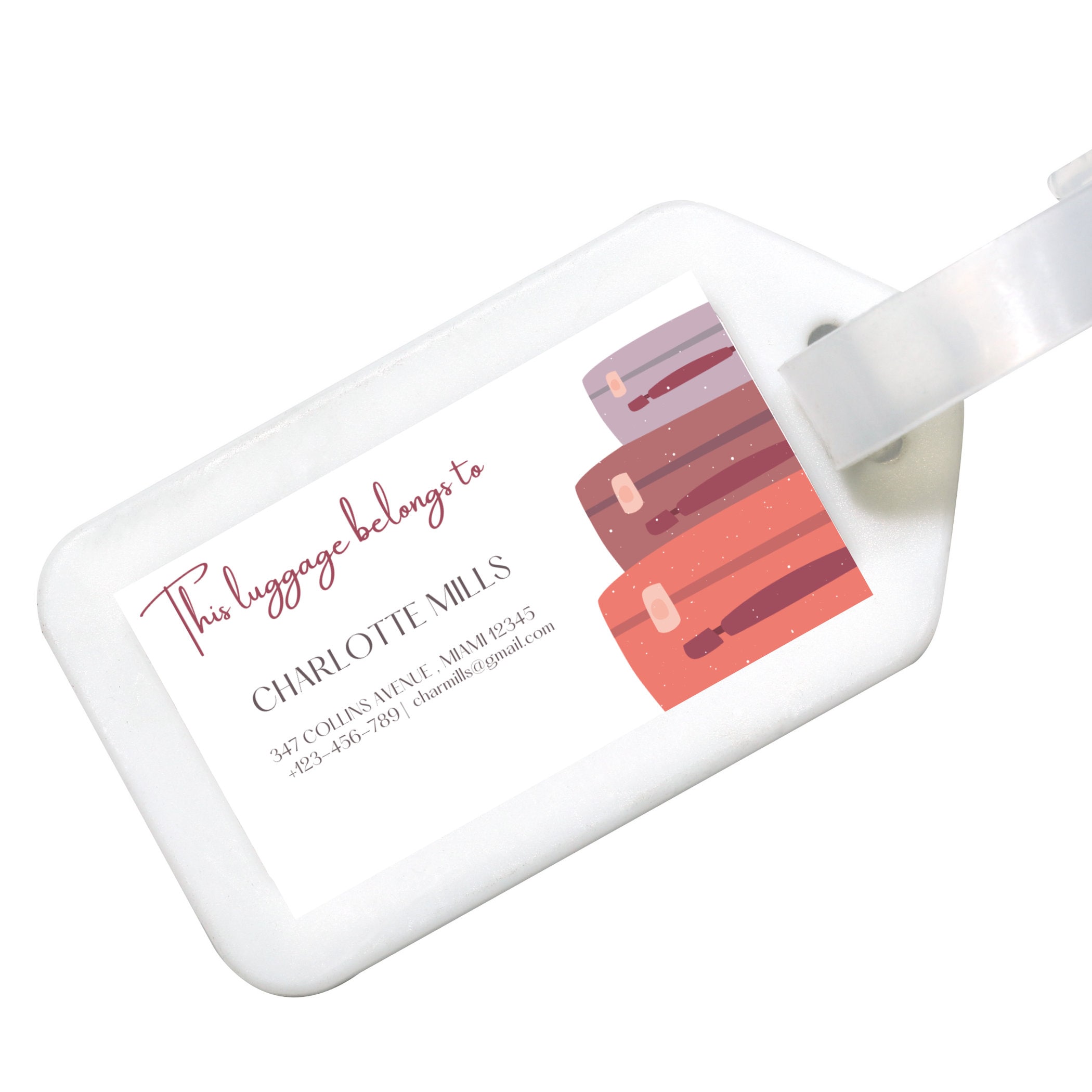 Editable Luggage Tag Template. Travel Itinerary. Digital Editable ...