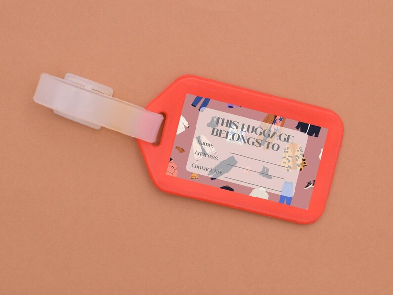 Editable Printable Luggage Tag Template. Travel Itinerary. Digital ...