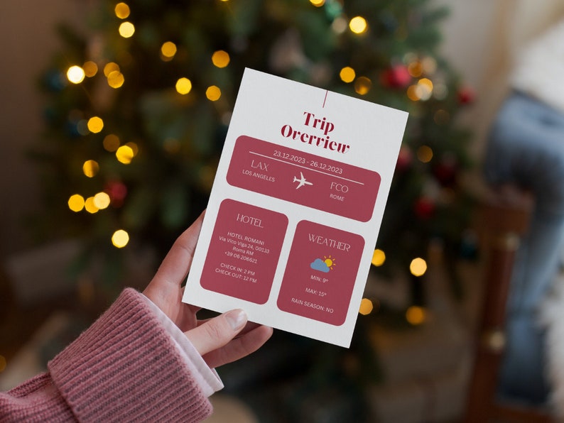 Christmas Itinerary Travel Mobile Template. Digital Editable Travel ...