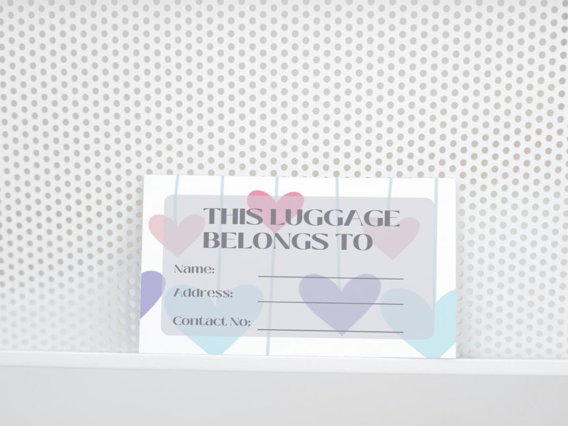 Editable Printable Luggage Tag Template. Travel Itinerary. Digital ...