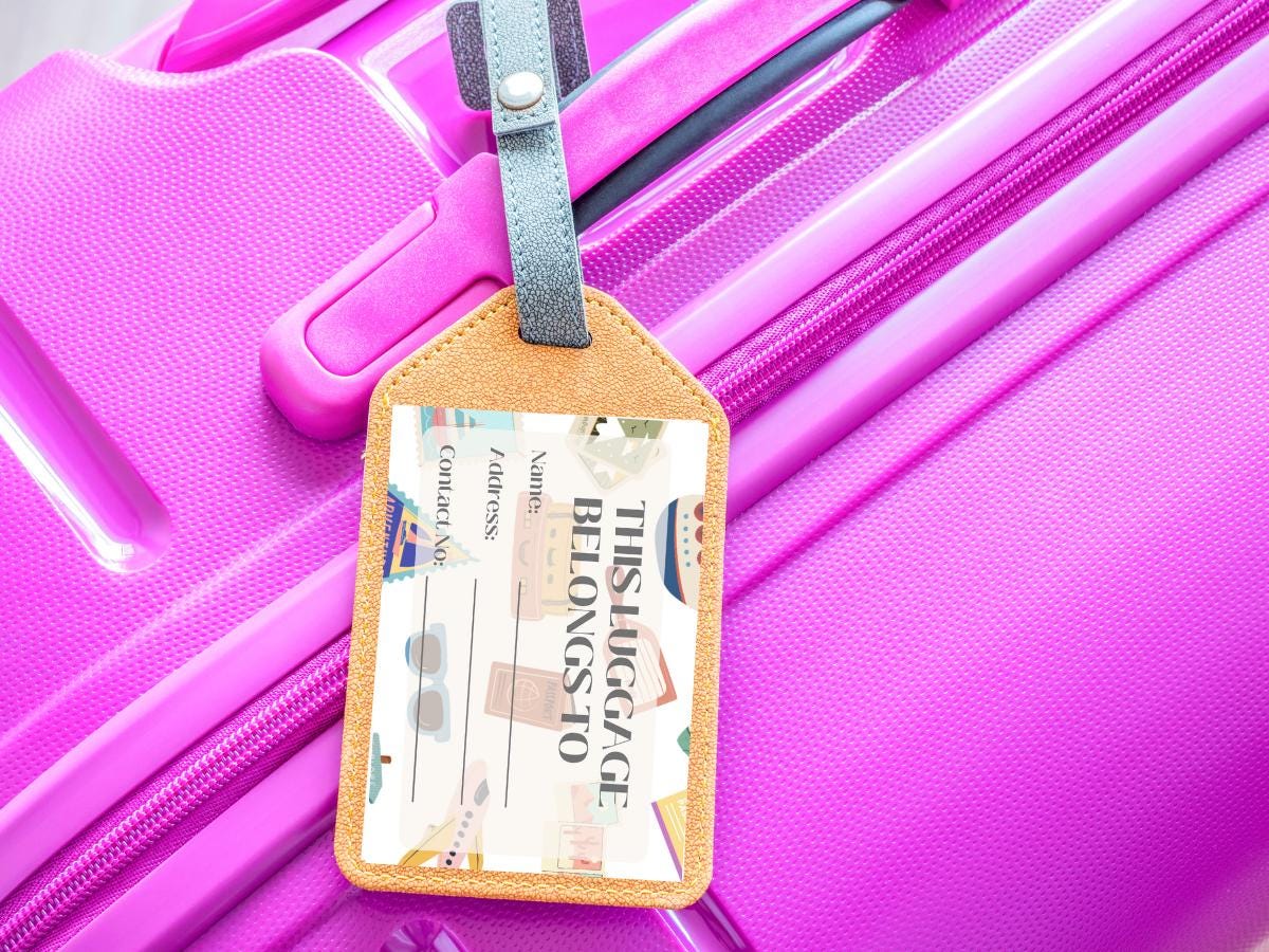 Editable Printable Luggage Tag Template. Travel Itinerary. Digital ...