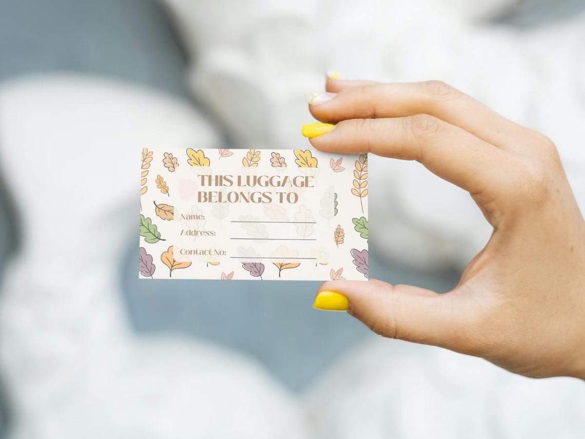 Editable Luggage Tag Template. Travel Itinerary. Digital Editable ...