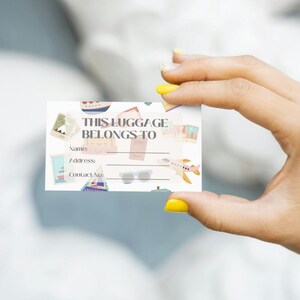 Editable Printable Luggage Tag Template. Travel Itinerary. Digital ...