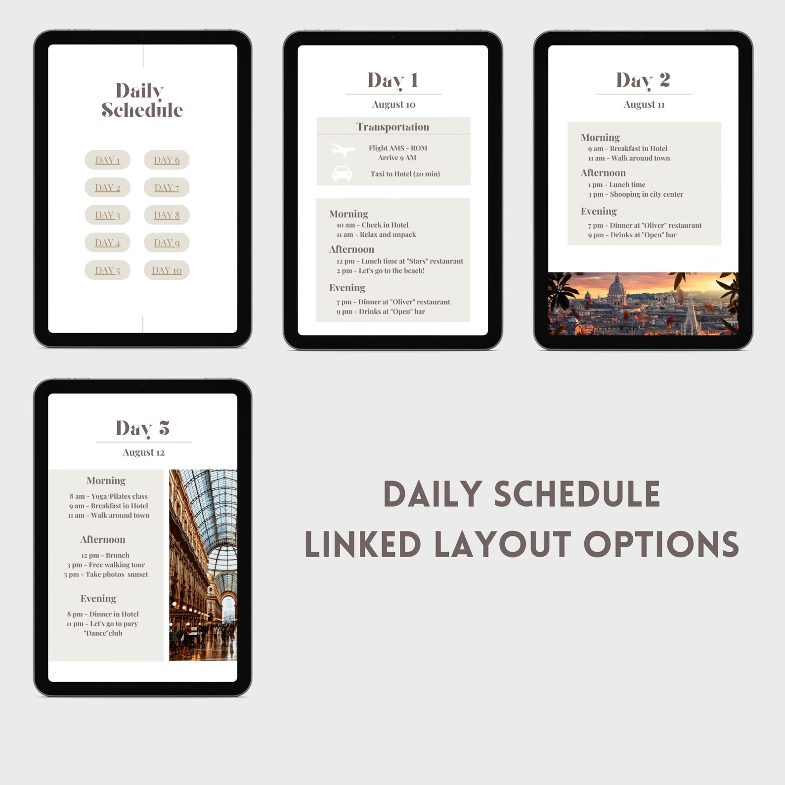 Italy Holiday Travel Itinerary Mobile & iPad Template. Digital Editable ...