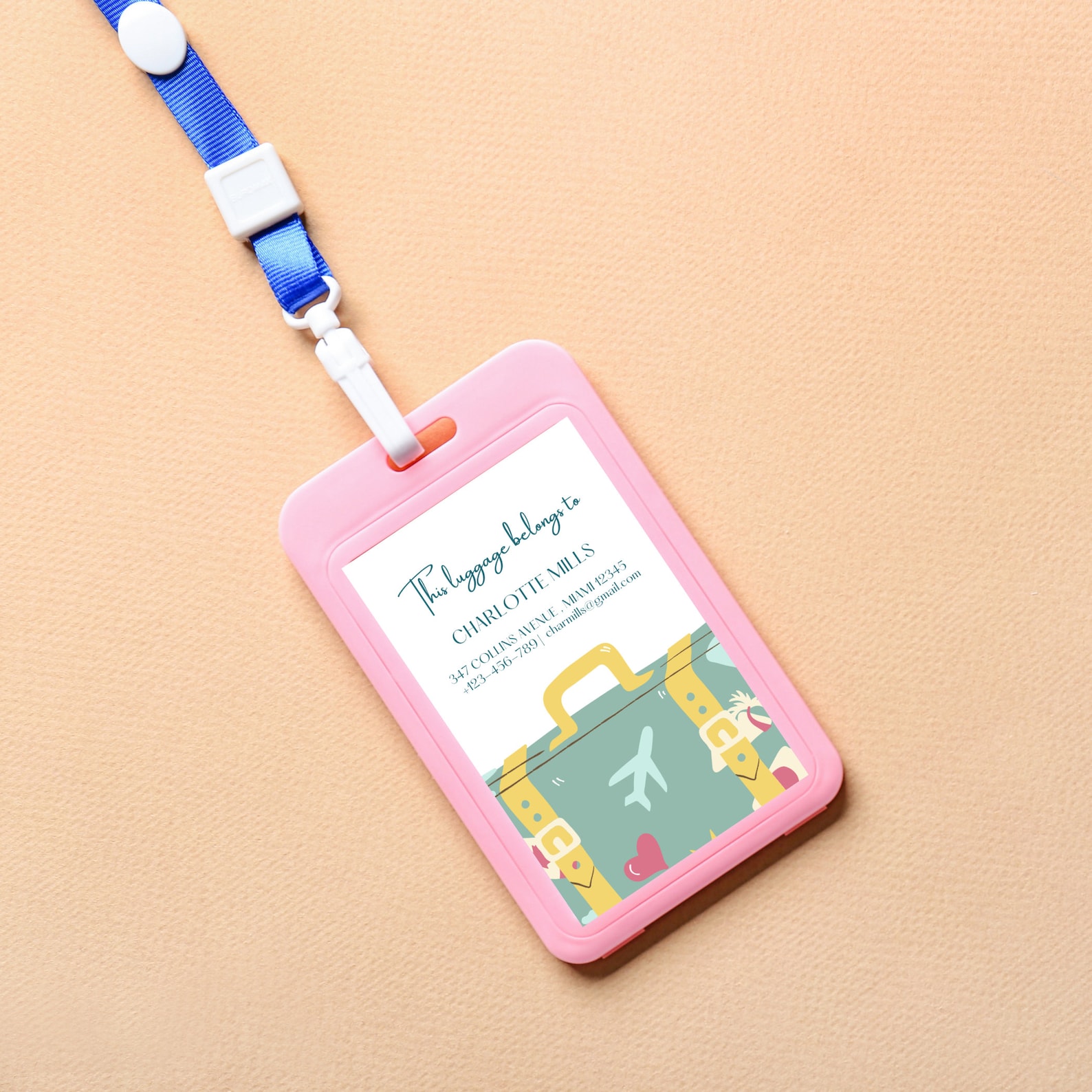 Editable Luggage Tag Template. Travel Itinerary. Digital Editable ...