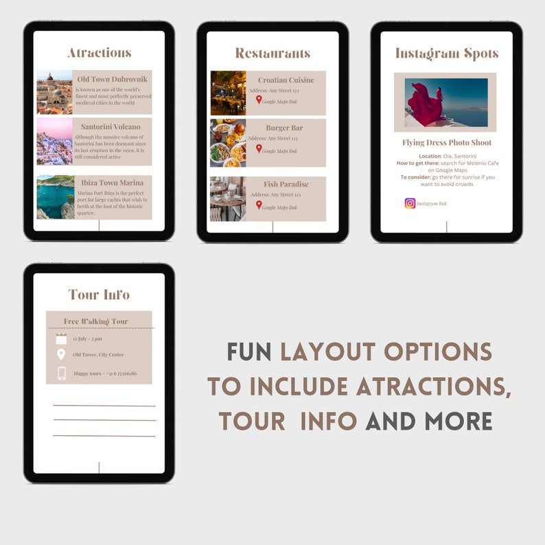 Summer Holiday Travel Itinerary Mobile & iPad Template. Digital ...