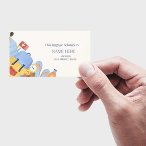 Editable Luggage Tag Template. Travel Itinerary. Digital Suitcase Bag ...