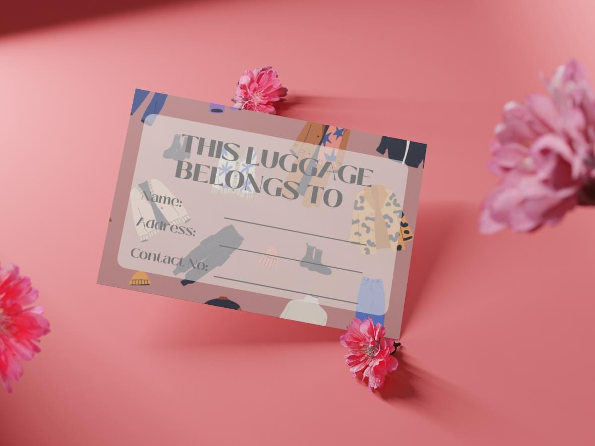 Editable Printable Luggage Tag Template. Travel Itinerary. Digital ...