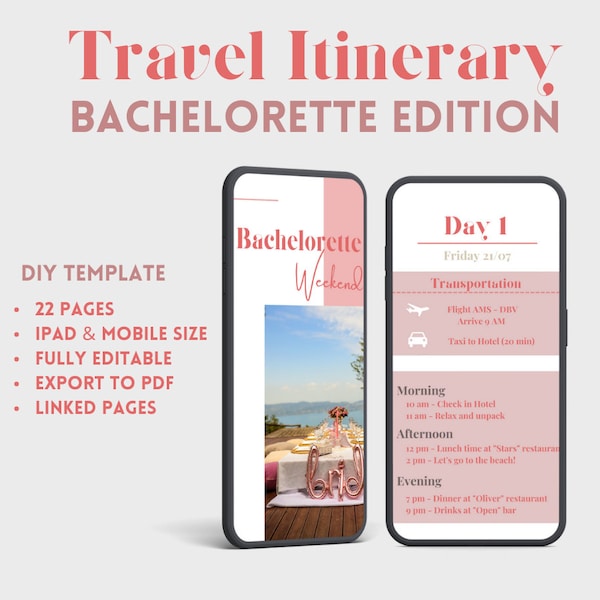 Friends Itinerary Canva Template - Etsy