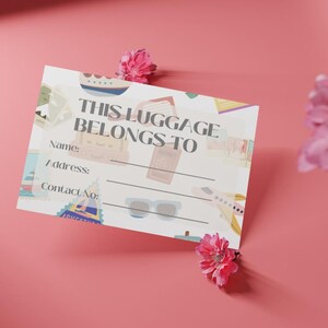 Editable Printable Luggage Tag Template. Travel Itinerary. Digital ...