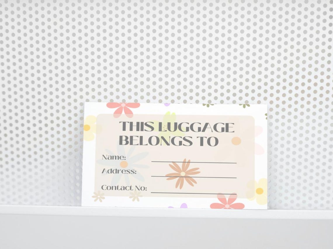 Editable Printable Luggage Tag Template. Travel Itinerary. Digital ...