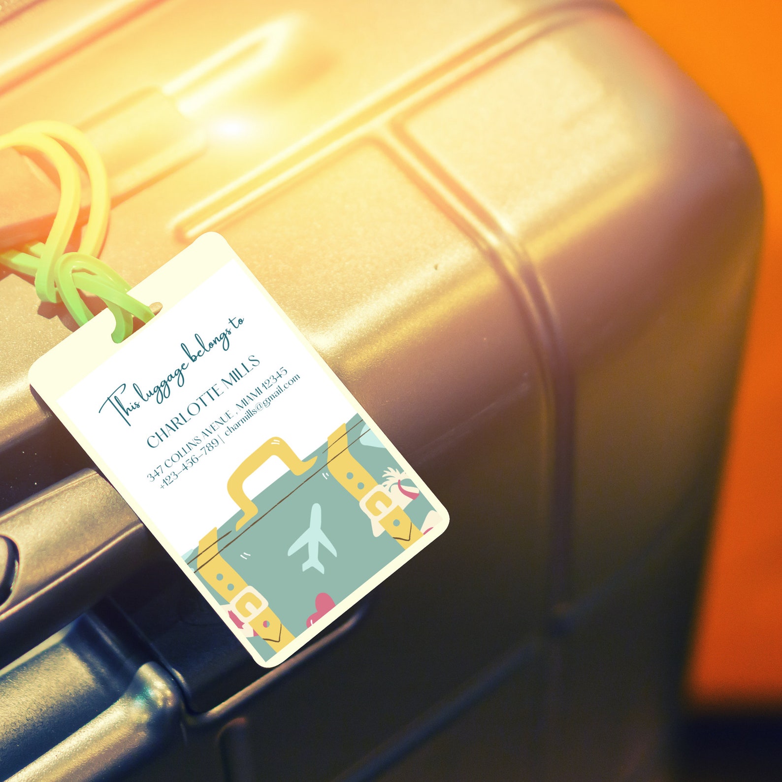 Editable Luggage Tag Template. Travel Itinerary. Digital Editable ...