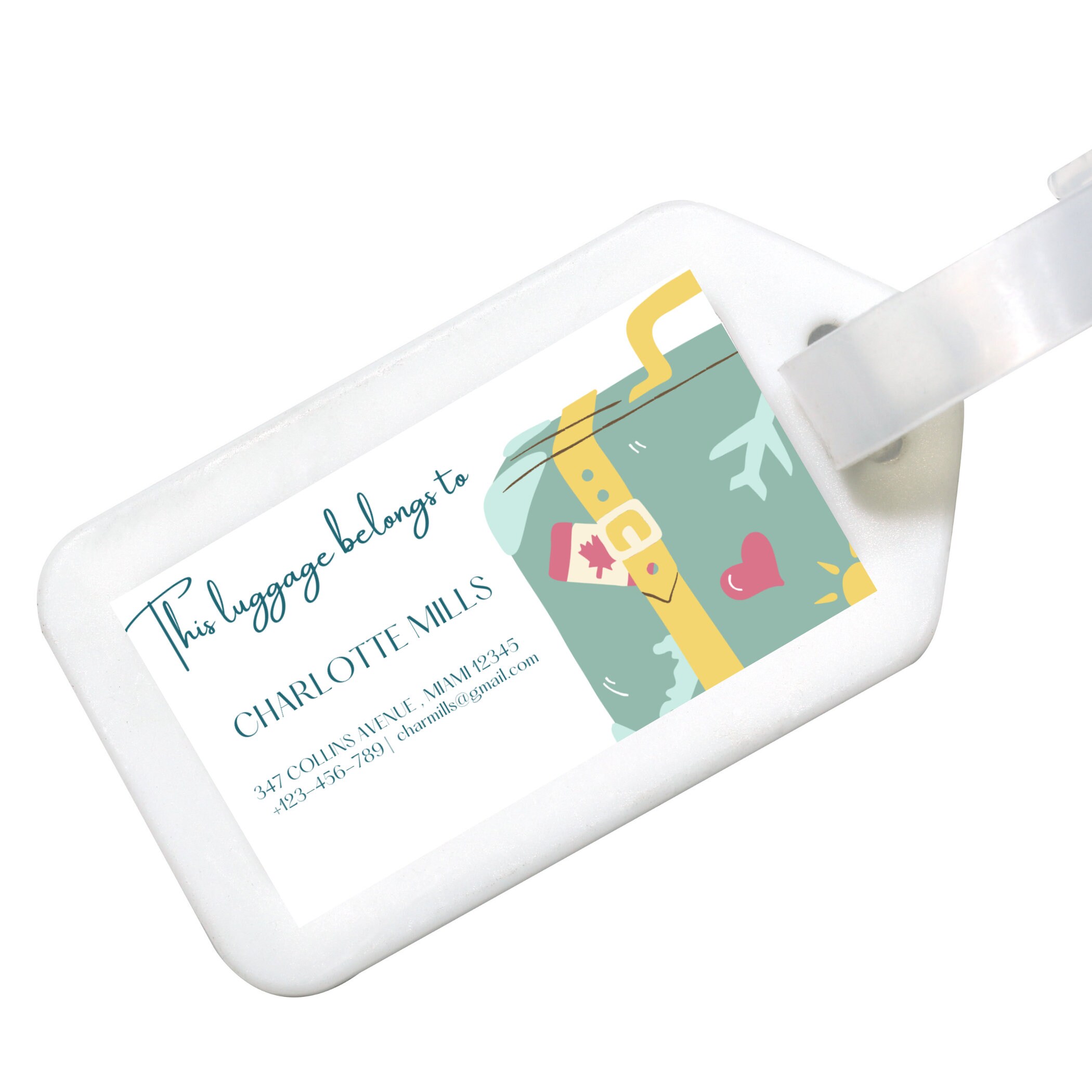Editable Luggage Tag Template. Travel Itinerary. Digital Editable ...