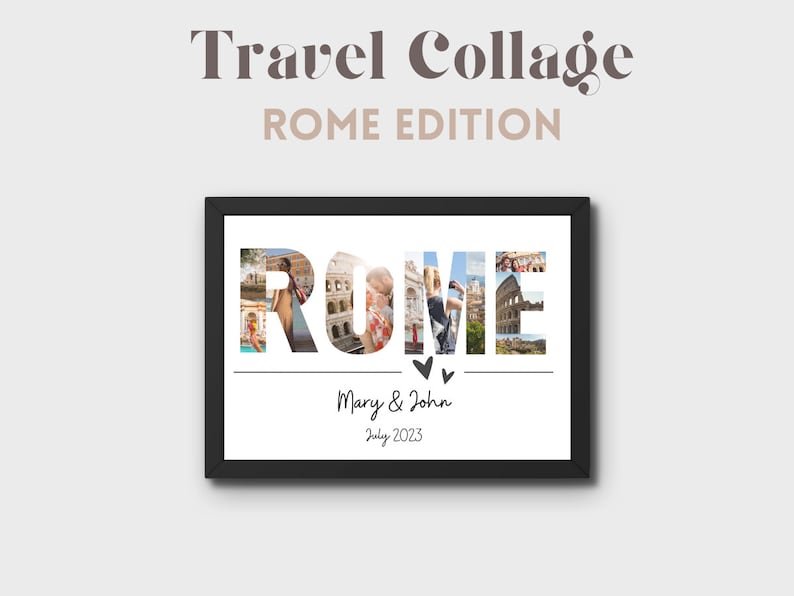 Rome Collage. Travel Photo Collage. Italy Collage. Couple Collage ...