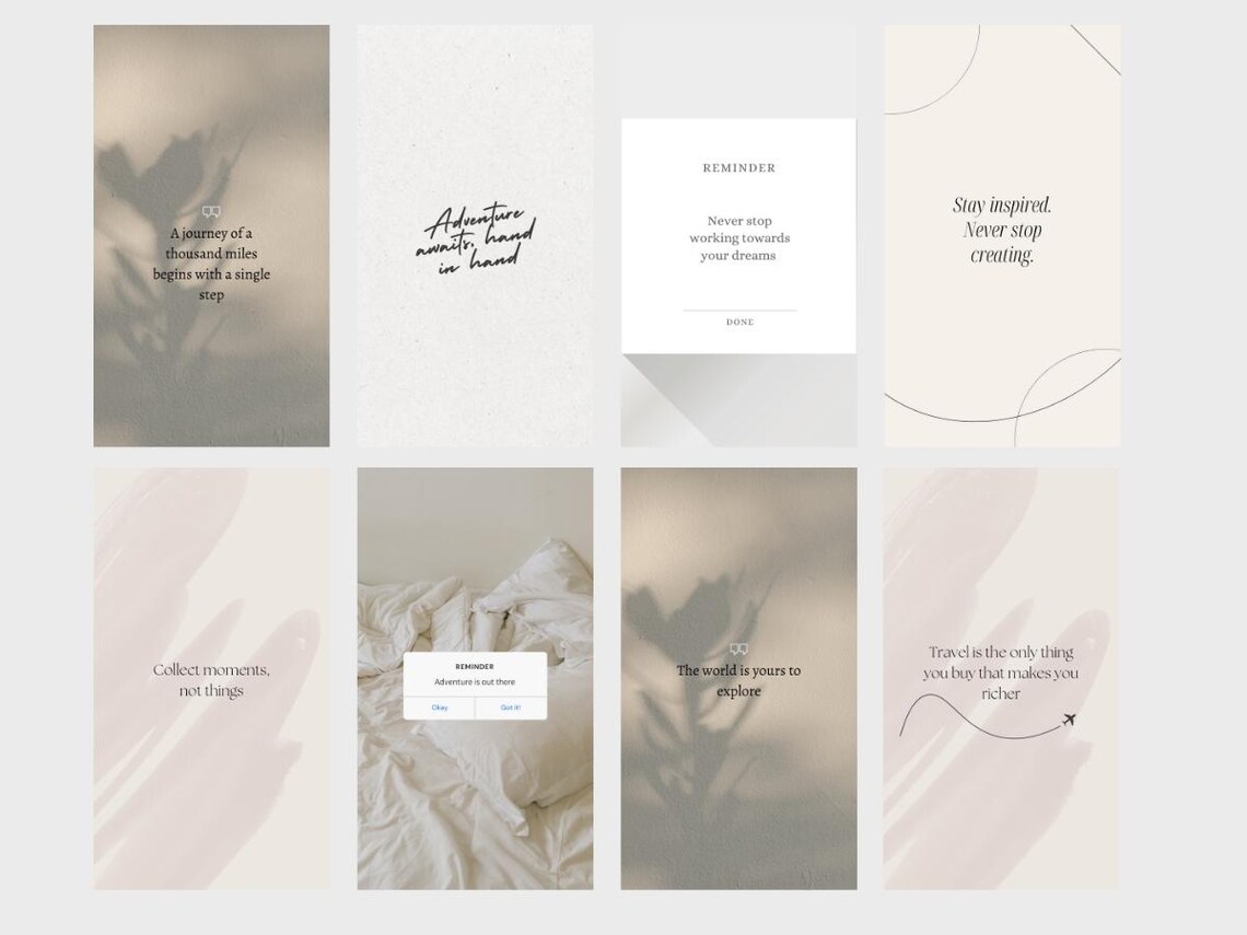 100 Inspirational Travel Instagram Quotes Post & Stories Template Pack ...