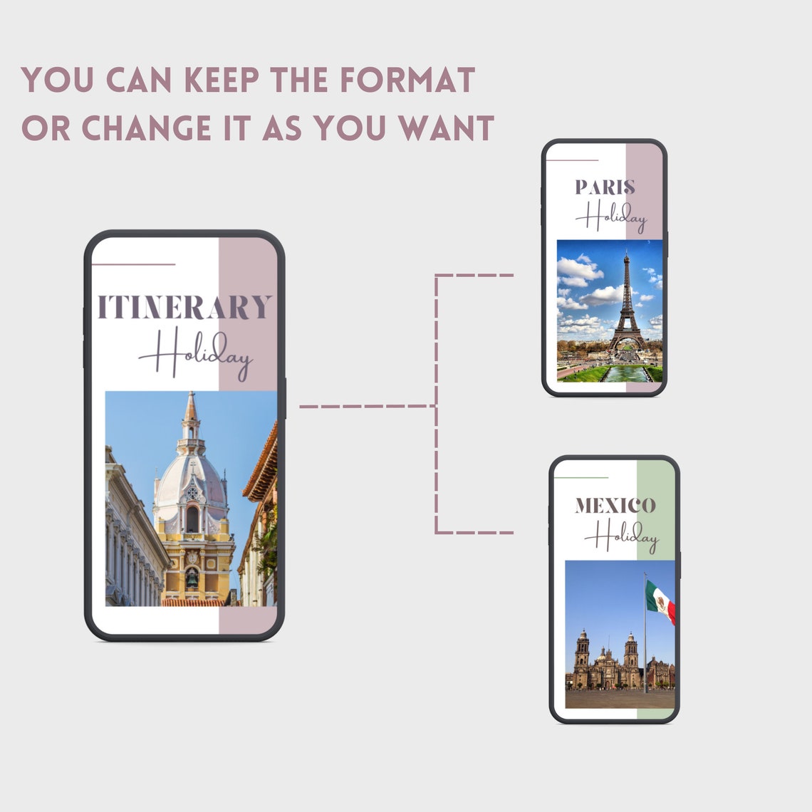 Editable Holiday Travel Itinerary Mobile & iPad Template. Travel ...