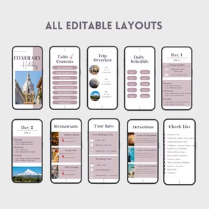 Bundle Travel Itinerary & Outfit Planner. Mobile iPad Template. Canva ...