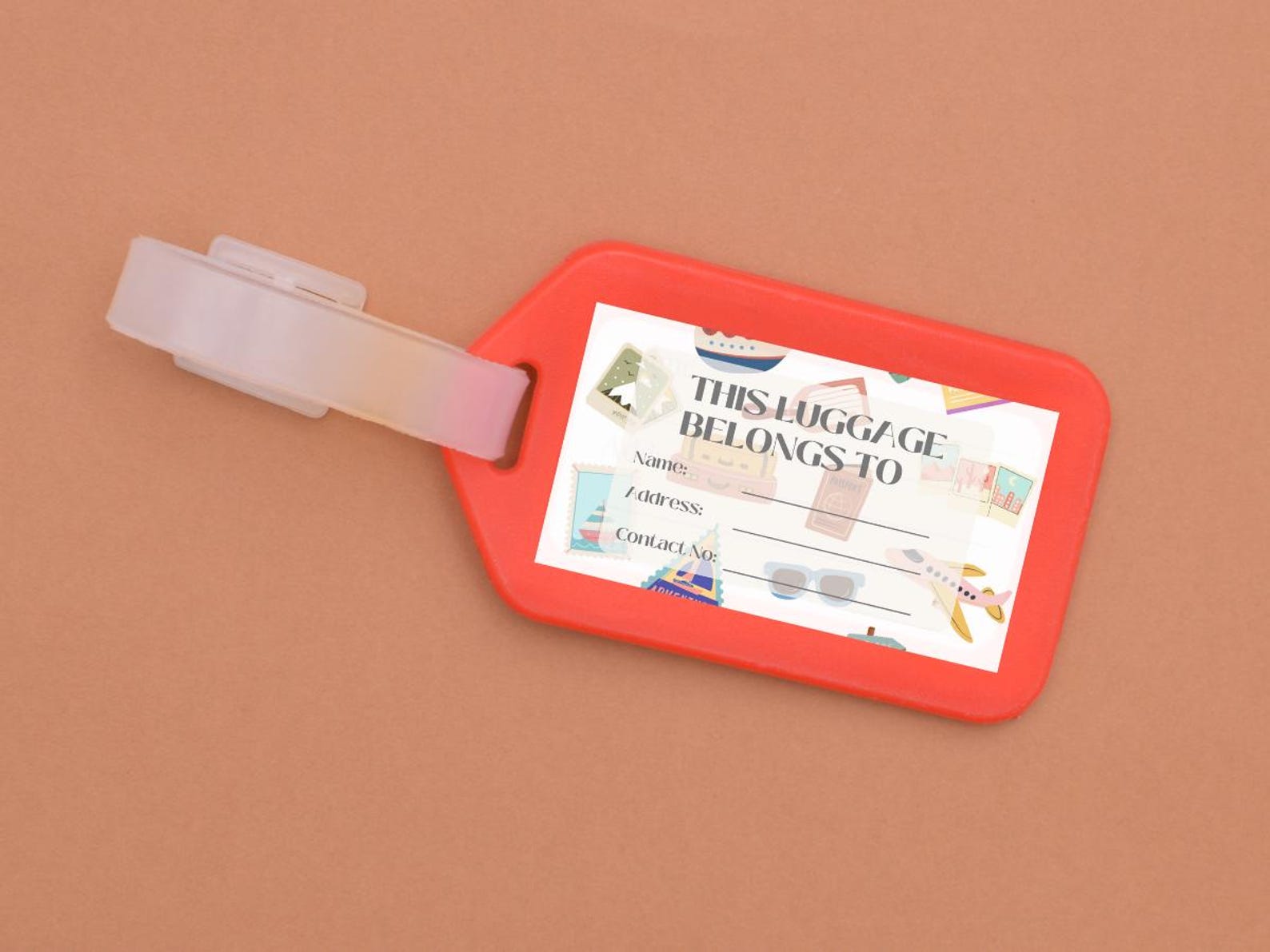Editable Printable Luggage Tag Template. Travel Itinerary. Digital ...