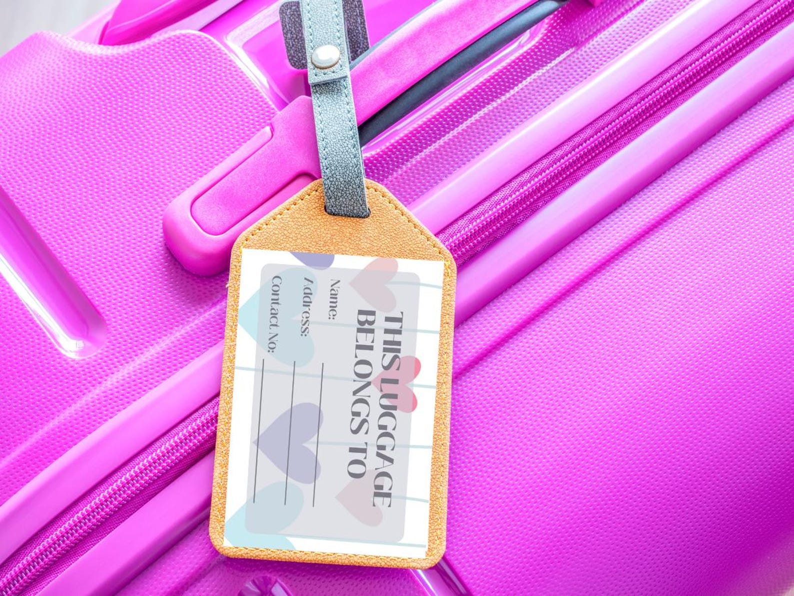 Editable Printable Luggage Tag Template. Travel Itinerary. Digital ...