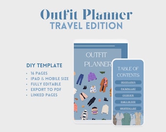 Outfit Planner for Travel. Canva Template Outfit Planning. Mobile ...