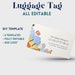 Editable Luggage Tag Template. Travel Itinerary. Digital Suitcase Bag ...
