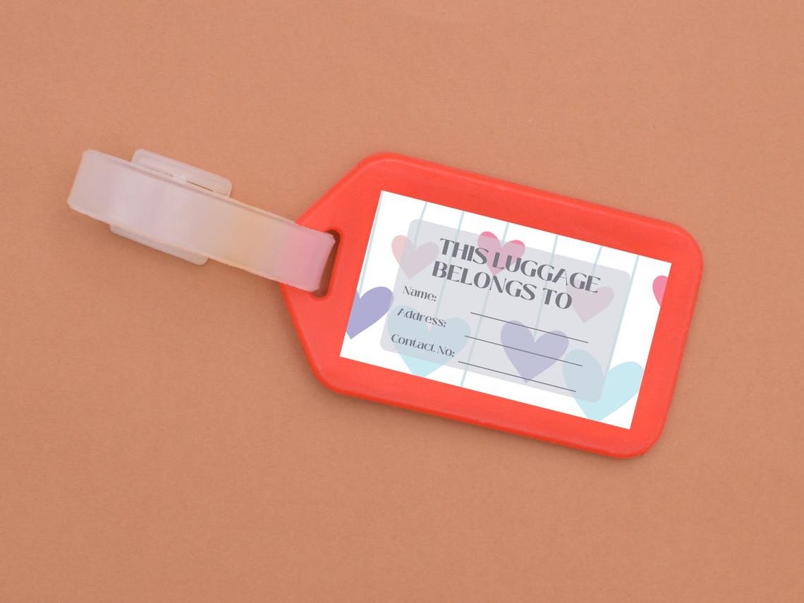 Editable Printable Luggage Tag Template. Travel Itinerary. Digital ...