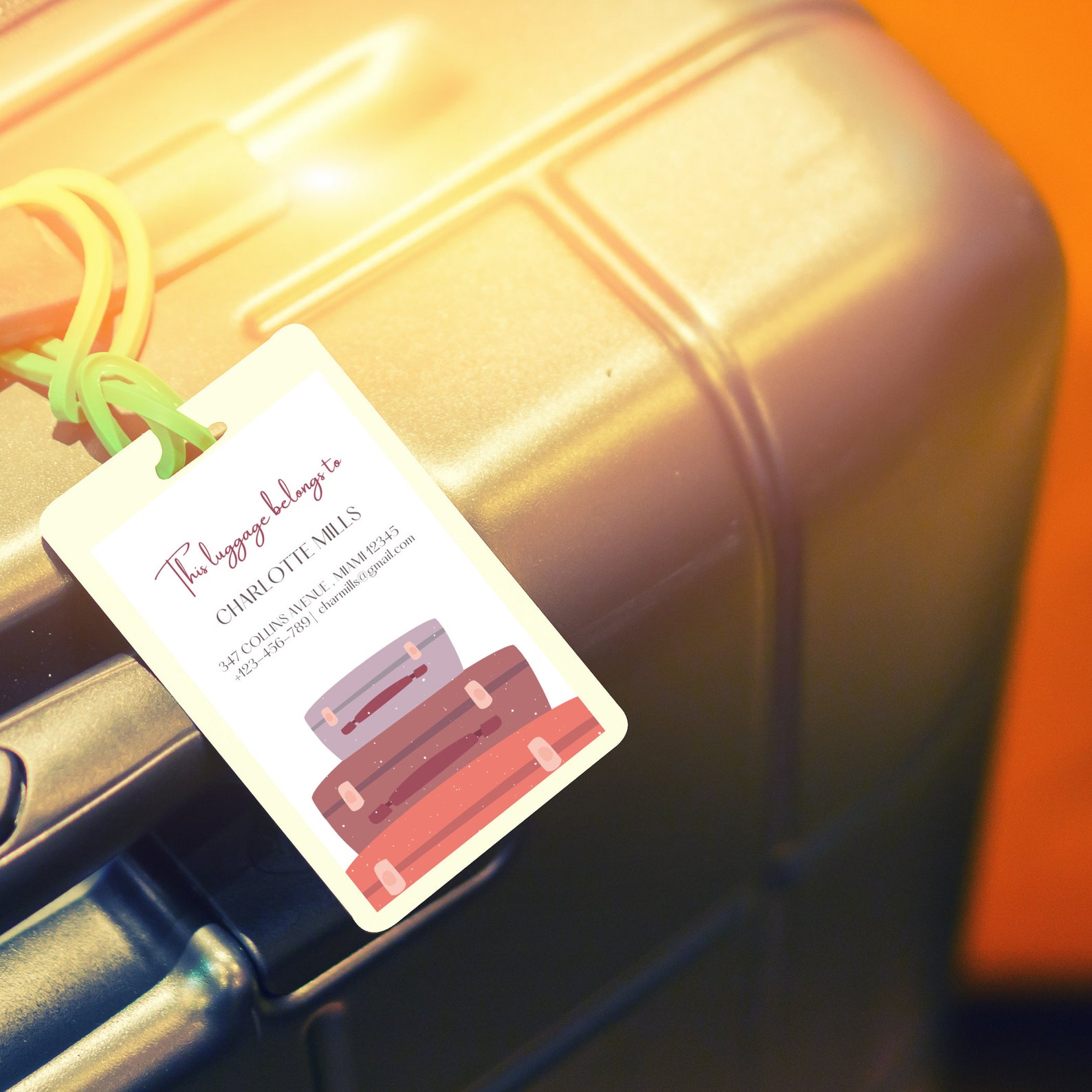 Editable Luggage Tag Template. Travel Itinerary. Digital Editable ...