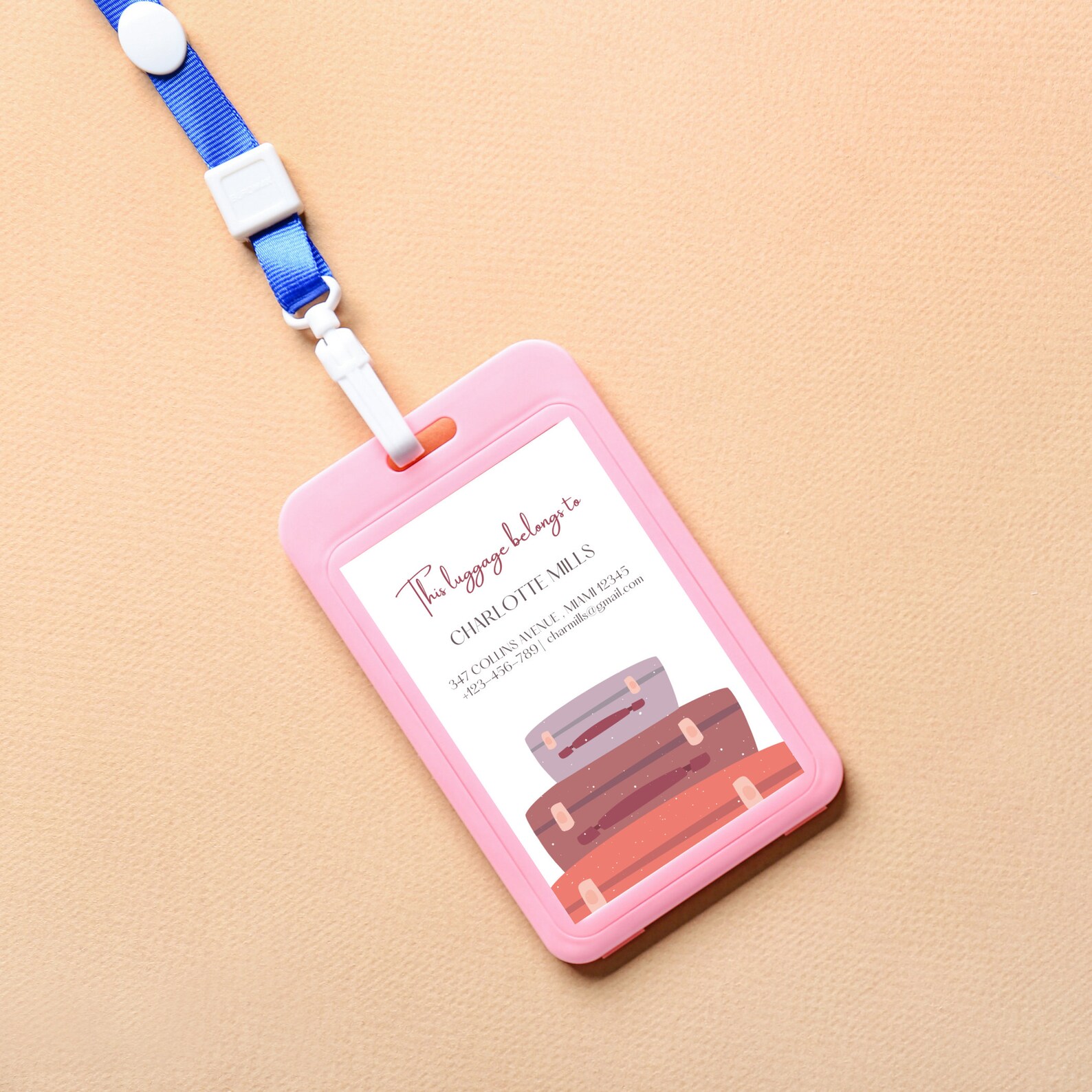 Editable Luggage Tag Template. Travel Itinerary. Digital Editable ...