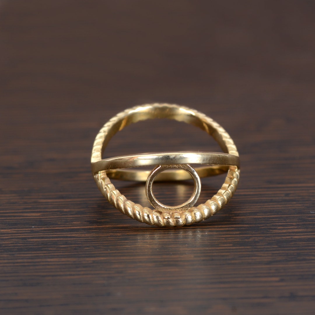 Gold Bottle Opener Ring, Open Mouth Ring, Open Circle Ring, Brass Open ...