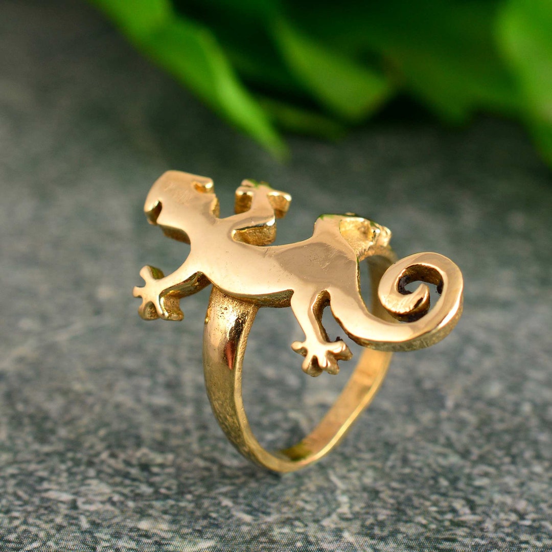 Gold Lizard Ring Gecko Ring Salamander Ring Reptile Ring - Etsy