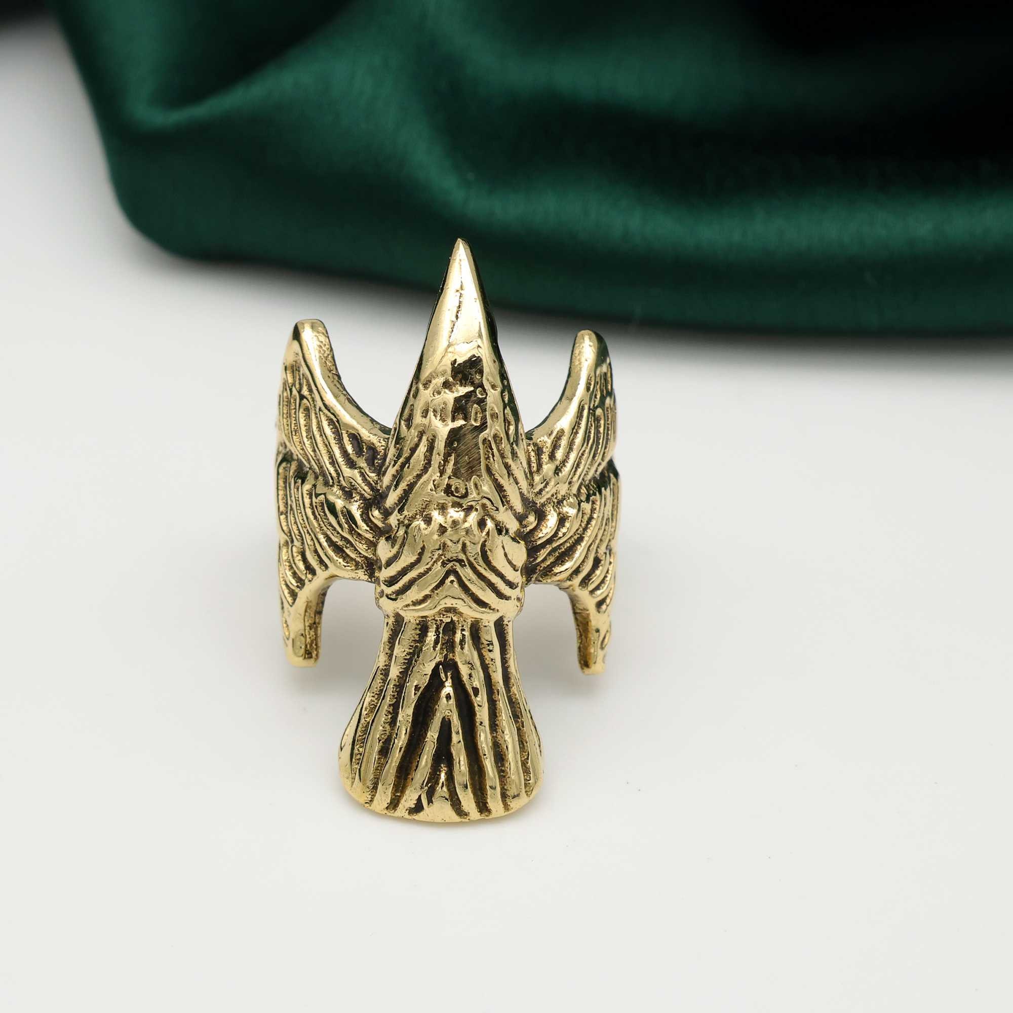 Gold Eagle Ring, Hawk Eagle Ring, Eagle Head Ring, Gothic Ring, Viking ...