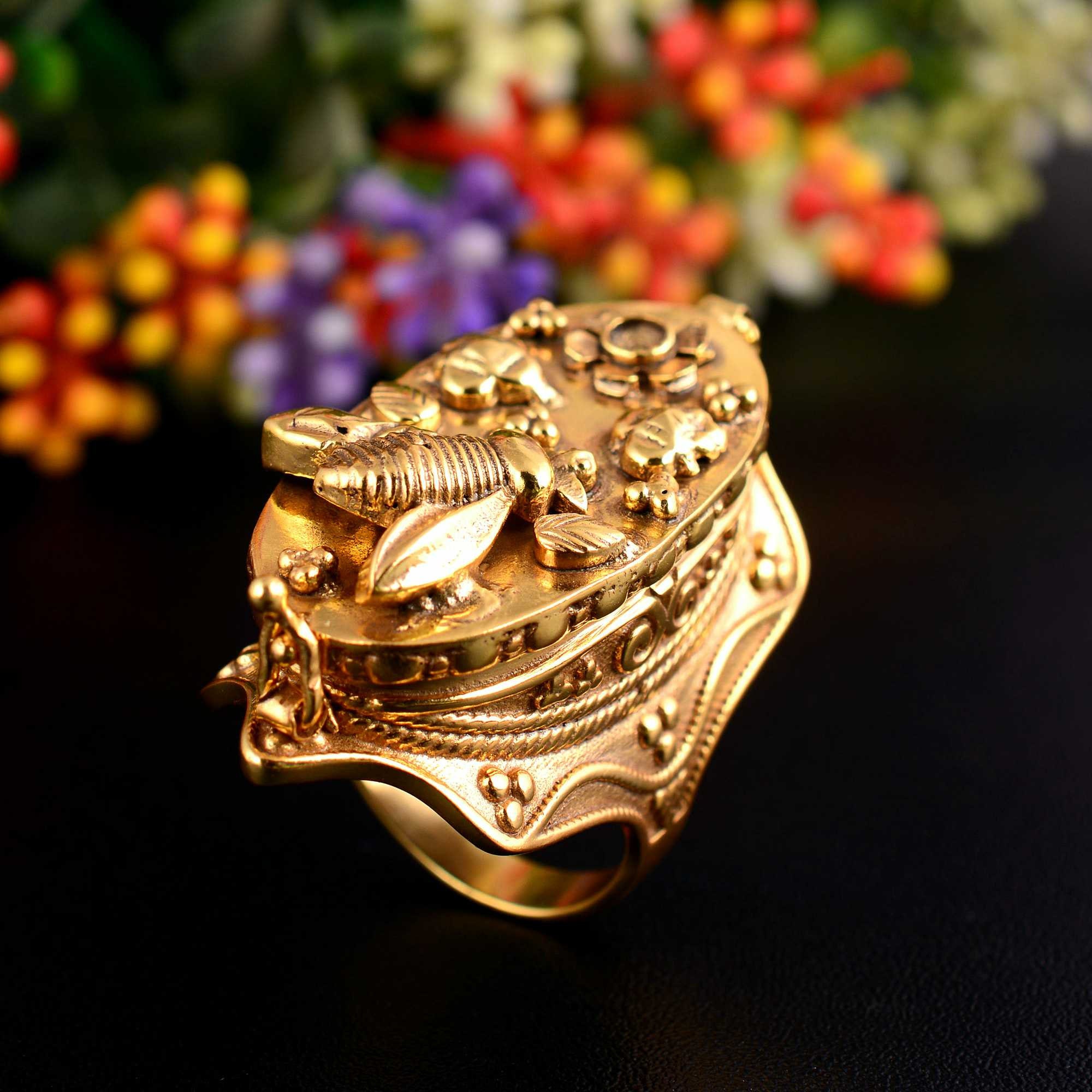 Snuff Box Ring, Poisoner Ring, Secret Message Ring, Bohemian Ring ...