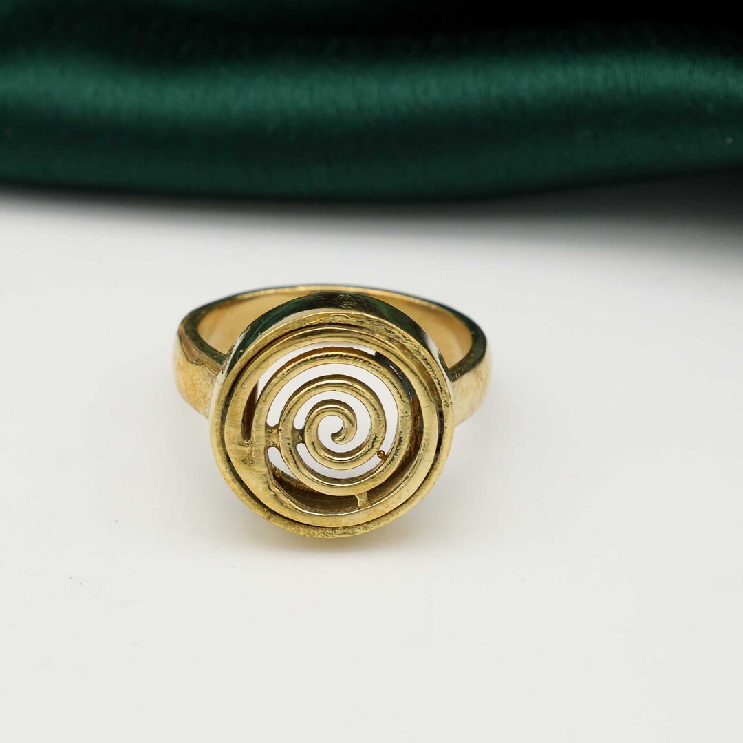 Spiral Ring, Solid Brass Ring, Thumb Ring, Thick Coil Ring, Wrap Ring ...