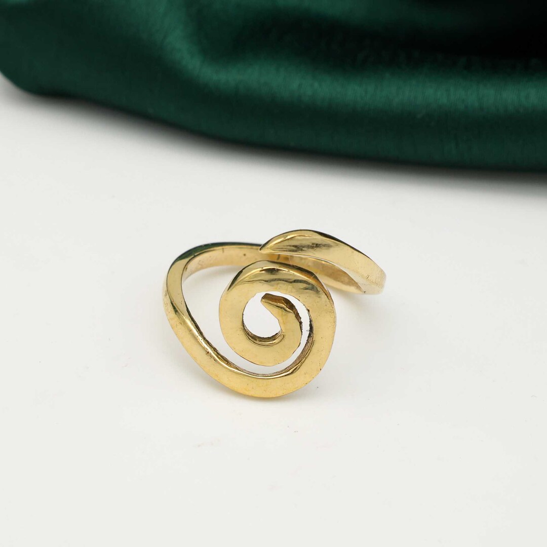 Gold Spiral Ring, Hypnotic Ring, Swirl Ring, Dainty Ring, Bohemian Ring ...