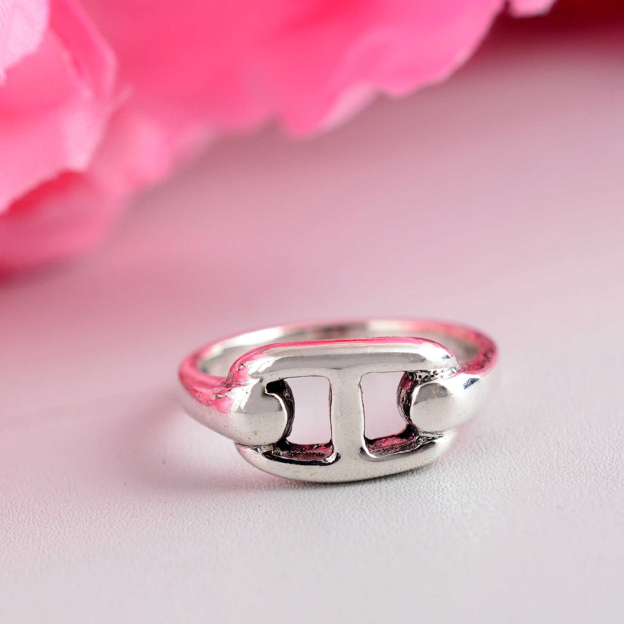 Hermes Logo Ring, Chaine D Ancare Ring, 925 Starling Silver, Buckle ...