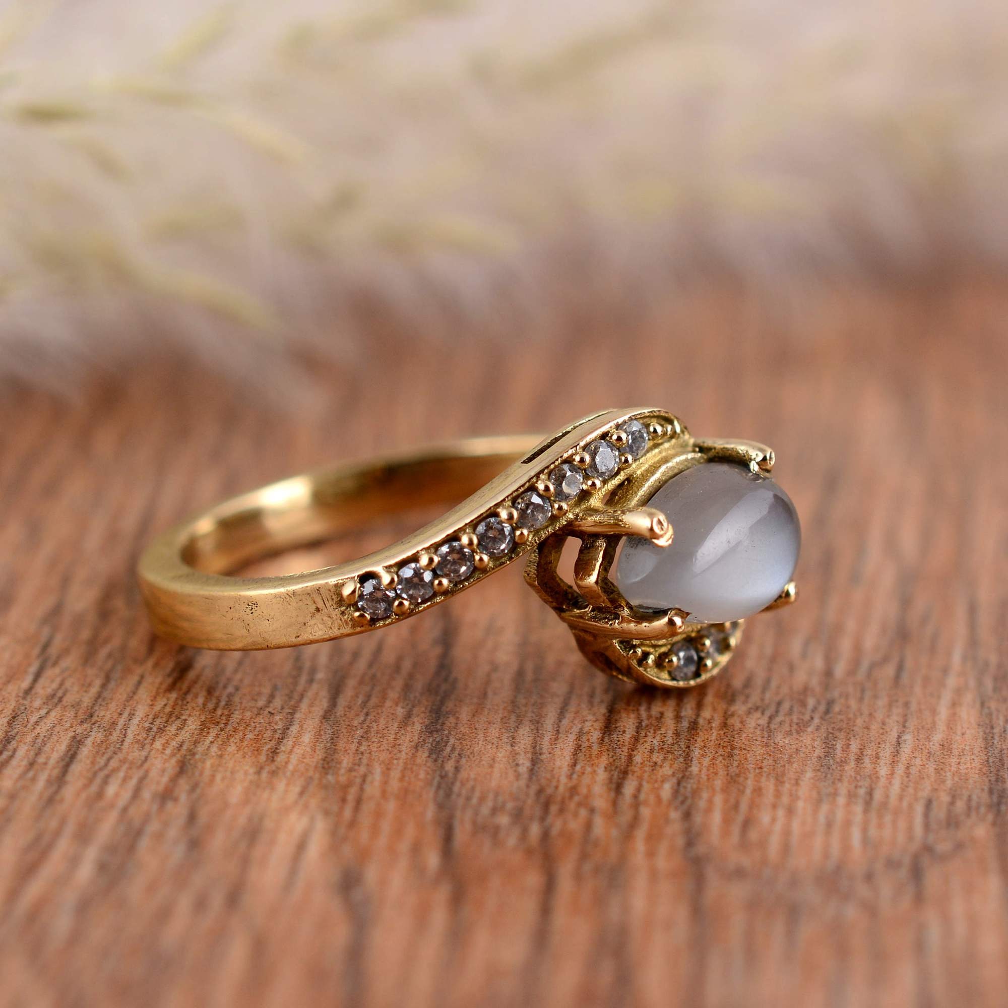 Grey Moonstone Ring, Natural Moonstone Ring, Gemstone Ring, Anniversary ...