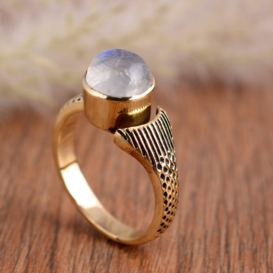 Mondstein Ring, Edelstein Ring, Statement Ring, Runde Form Ring ...