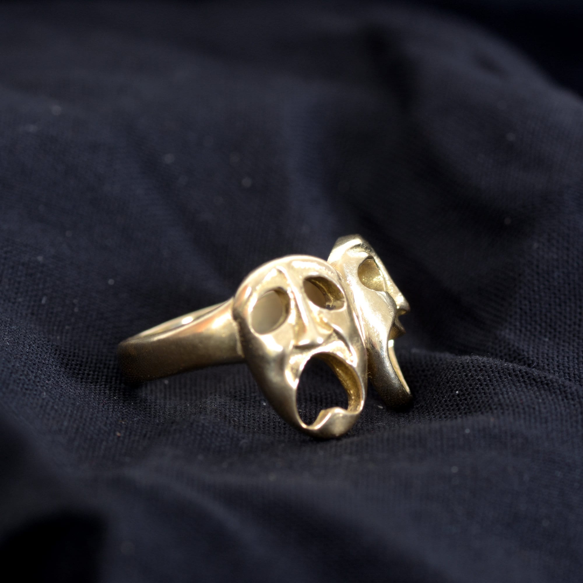 Duel Faced Theater Mask Ring for Men, Theater Comedy and Tragedy Masks ...