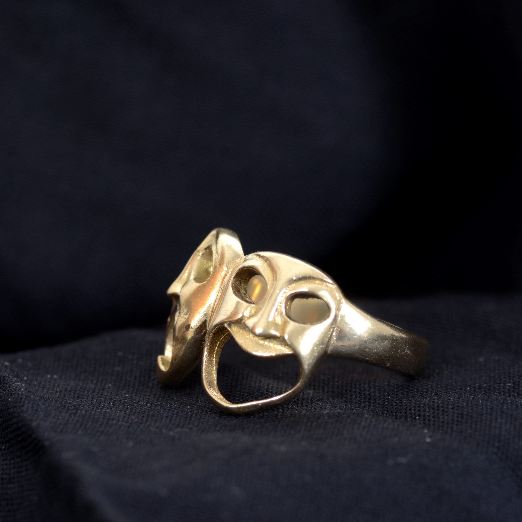 Duel Faced Theater Mask Ring for Men, Theater Comedy and Tragedy Masks ...