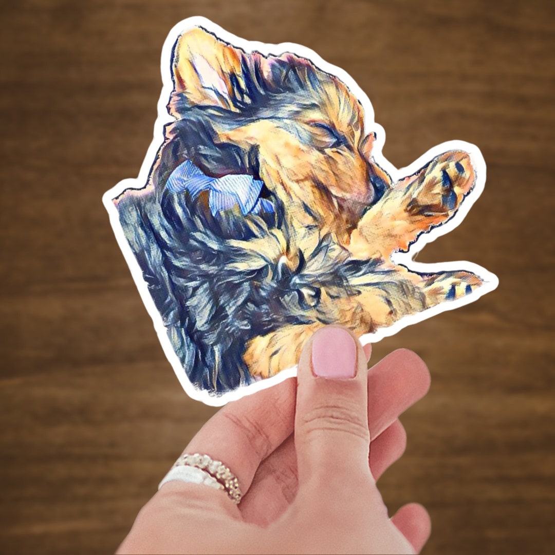 Mini Yorkie Vinyl Sticker: Water & Scratch Resistant Decal - Etsy